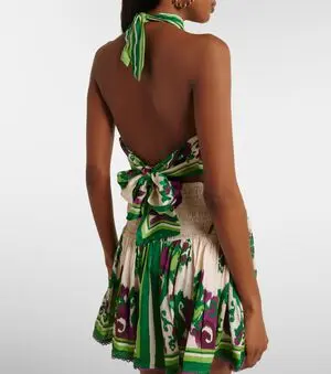 Poupette St Barth Guilia Printed Halterneck Top - Green