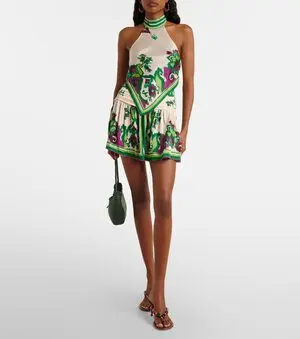 Poupette St Barth Guilia Printed Halterneck Top - Green
