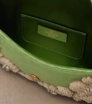 Valentino Garavani Devain Embellished Velvet Shoulder Bag