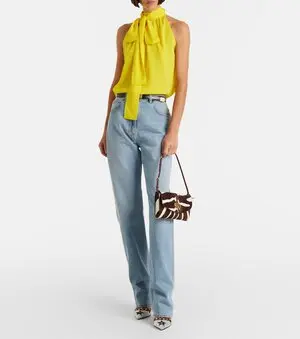 Valentino Garavani Devain Zebra-print Calf Hair Shoulder Bag