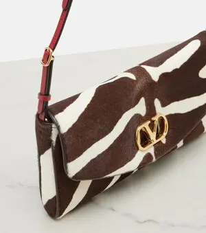 Valentino Garavani Devain Zebra-print Calf Hair Shoulder Bag