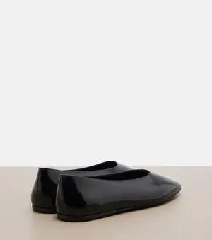 Prada Leather Ballet Flats - Black