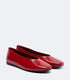 Prada Leather Ballet Flats - Red