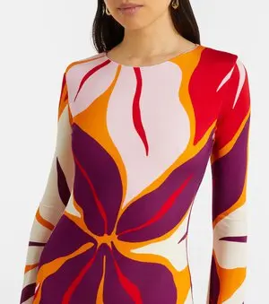 CALA DE LA CRUZ Amay Floral Jersey Maxi Dress - Multicoloured