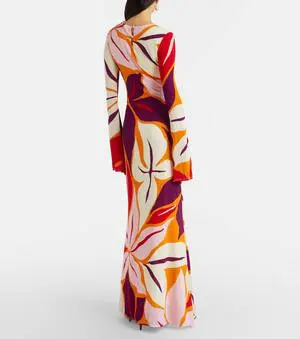 CALA DE LA CRUZ Amay Floral Jersey Maxi Dress - Multicoloured