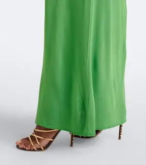 CALA DE LA CRUZ Eres Gathered Jersey Maxi Dress - Green