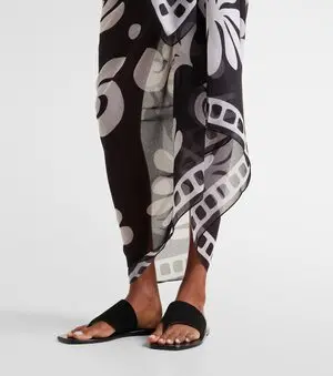 CALA DE LA CRUZ Luana Printed Beach Cover-up - Black