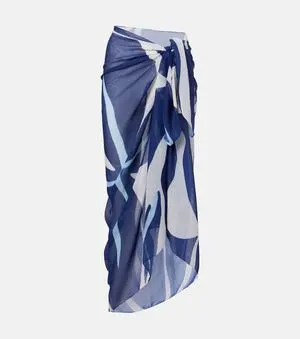 CALA DE LA CRUZ Luana Printed Beach Cover-up - Blue