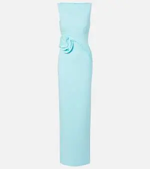 Roland Mouret Floral Appliqué Maxi Gown - Blue