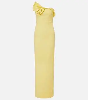 Roland Mouret Floral Appliqué Gown - Yellow