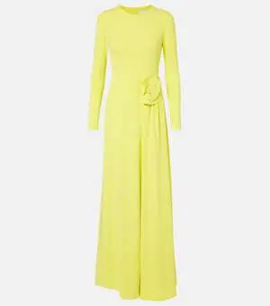 Roland Mouret Floral Appliqué Gown - Yellow