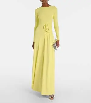 Roland Mouret Floral Appliqué Gown - Yellow