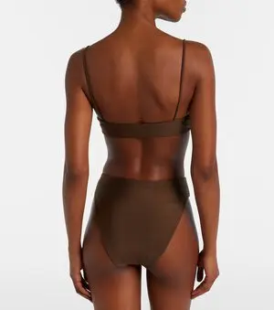 Jade Swim Incline High-rise Bikini Bottoms - Brown