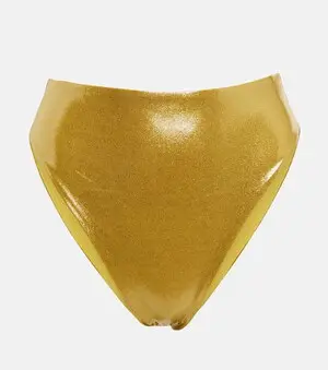 Jade Swim Jade Swim Incline High-Rise Bikini Bottoms Gold