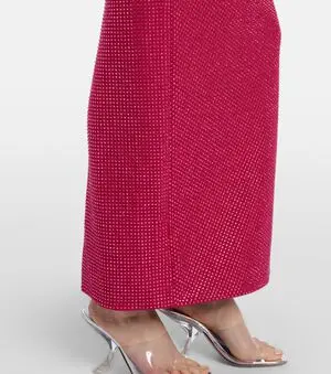 Roland Mouret Floral-appliqué Embellished Gathered Maxi Dress - Pink