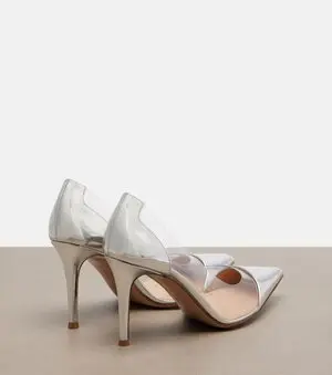 GIANVITO ROSSI Plexi Mirrored Leather And Tpu Pumps - Silver