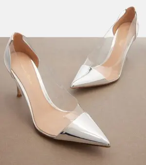 GIANVITO ROSSI Plexi Mirrored Leather And Tpu Pumps