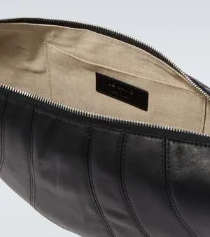 LEMAIRE Croissant Medium Leather Shoulder Bag - Black
