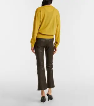 Stouls Dean 22 Leather Flared Pants - Brown