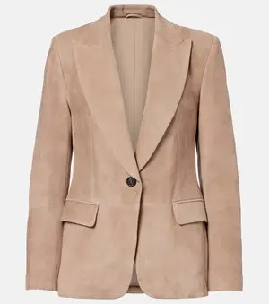 Brunello Cucinelli Suede Blazer - Brown