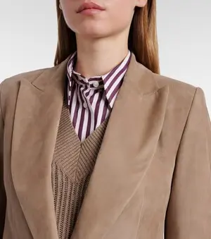 Brunello Cucinelli Suede Blazer - Brown