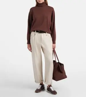 Brunello Cucinelli Cashmere Turtleneck Sweater - Brown