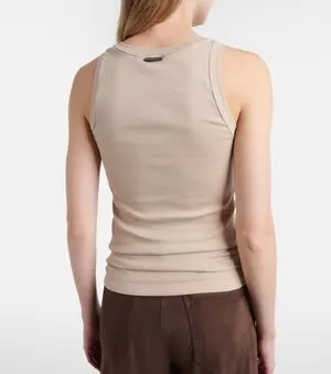 Brunello Cucinelli Monili Cotton-blend Tank Top - Beige