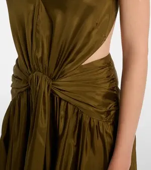 Zimmermann Indra Cutout Halterneck Silk Maxi Dress - Green