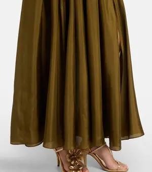 Zimmermann Indra Cutout Halterneck Silk Maxi Dress - Green