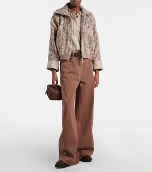 Brunello Cucinelli Monili Wide-leg Jeans - Brown