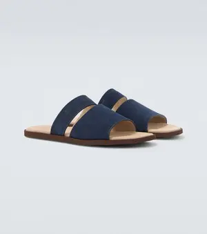 Brunello Cucinelli Suede Sandals - Blue