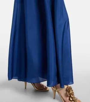 Zimmermann Aster Beaded Halterneck Silk Maxi Dress - Blue