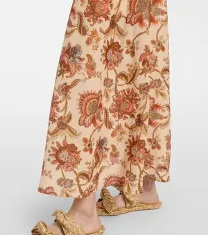 Zimmermann Aster Beaded Floral Linen Maxi Dress - Beige