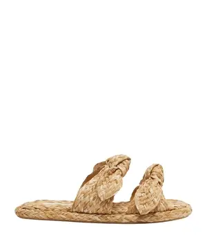Zimmermann Carousel Raffia Espadrille Slides - Beige