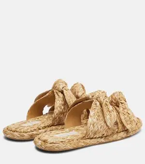 Zimmermann Carousel Raffia Espadrille Slides - Beige