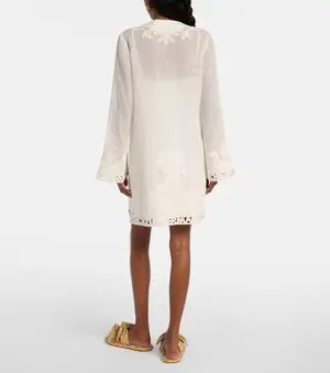 Zimmermann Indra Embroidered Mini Dress - White