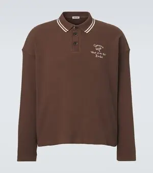 BODE Geneva Waffle-knit Cotton Polo Sweater - Brown