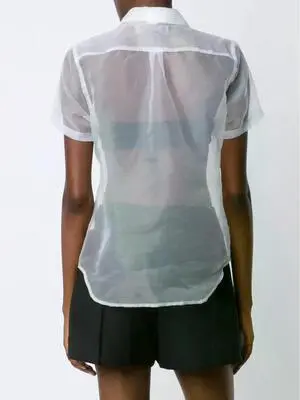 Comme Des Garçons Sheer Button Detail Blouse