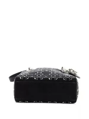 Dior Lady Crystal-embellished Cannage Quilt Satin Mini Satchel - Black