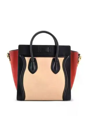 Celine Tricolor Leather Nano Luggage Crossbody Bag - Black