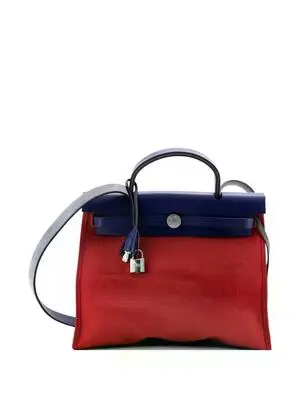 Hermès Herbag Zip Leather And Toile 31 Shoulder Bag