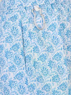 Fedeli Floral-print Swim Shorts - Blue