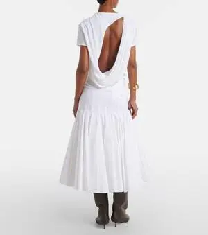 Jacquemus Agave Cotton Poplin Midi Skirt