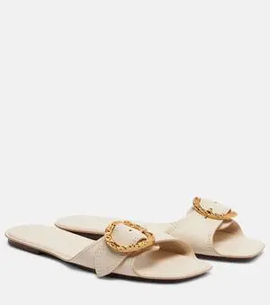 Zimmermann Solena Leather Slides Beige