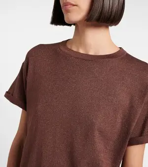Brunello Cucinelli Cashmere And Silk-blend Lamé Sweater - Brown