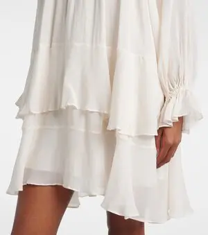 Poupette St Barth Dina Ruffled Chiffon Minidress