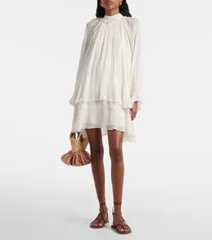 Poupette St Barth Dina Ruffled Chiffon Minidress