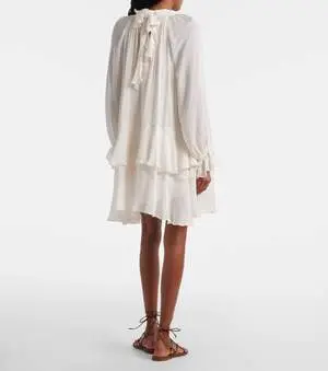 Poupette St Barth Dina Ruffled Chiffon Minidress