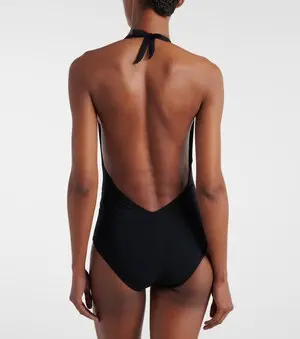 KARLA COLLETTO Solid Embellished One Piece Swimsuit - Black