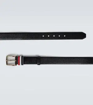 Thom Browne Calf Leather Belt With Gold-tone Buckle